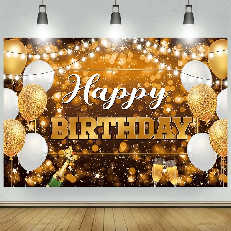 Huiran Happy Birthday Backdrop Banner Birthday Photo Backdrop ...