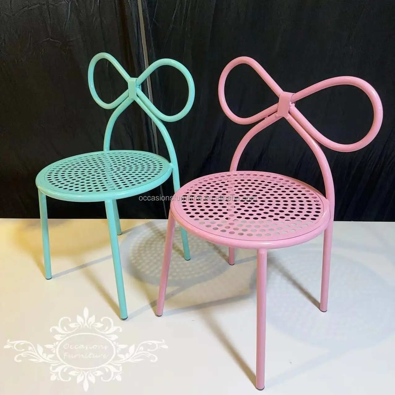 Kid Butterfly Bow Chairs Children Iron Pink Small Seat Kids Furniture ...