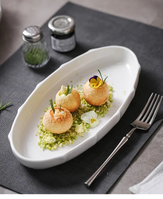Modern Oval Shape Ceramic Serving Plates White Porcelain Plate ...