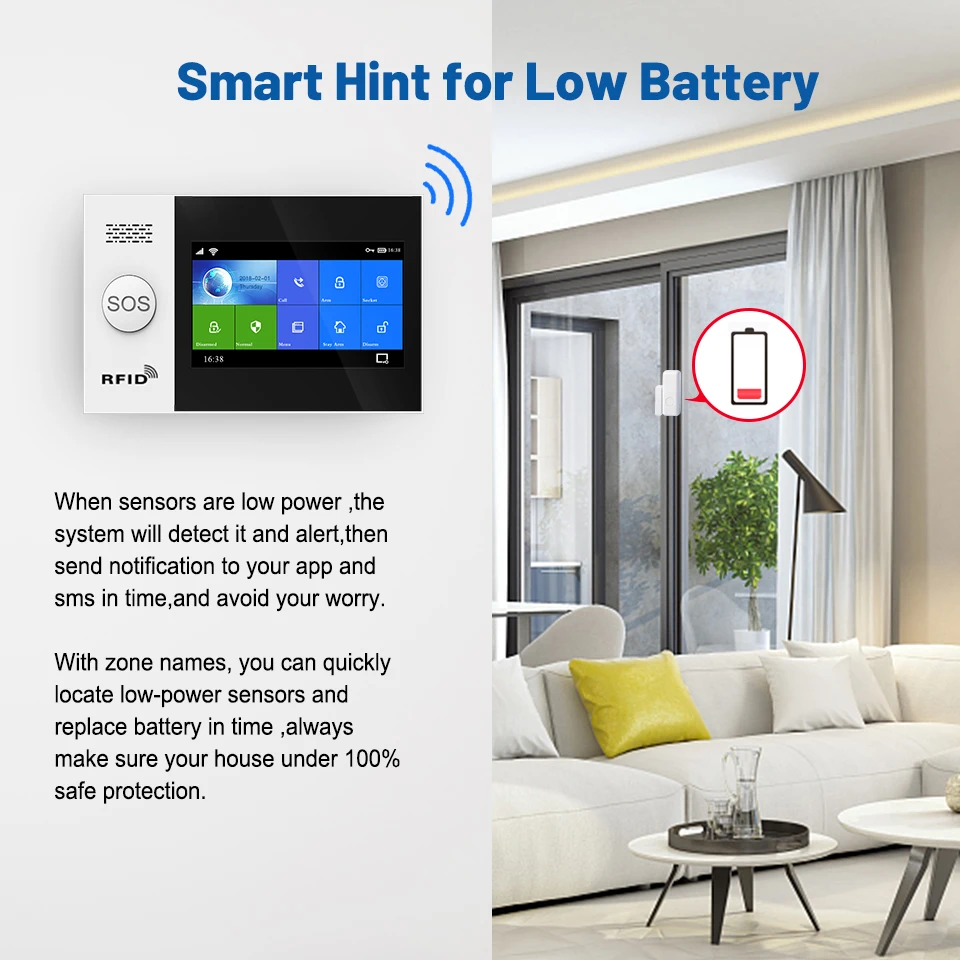 Tuya App Control Home Security Alarm System Full Touch Screen Home ...