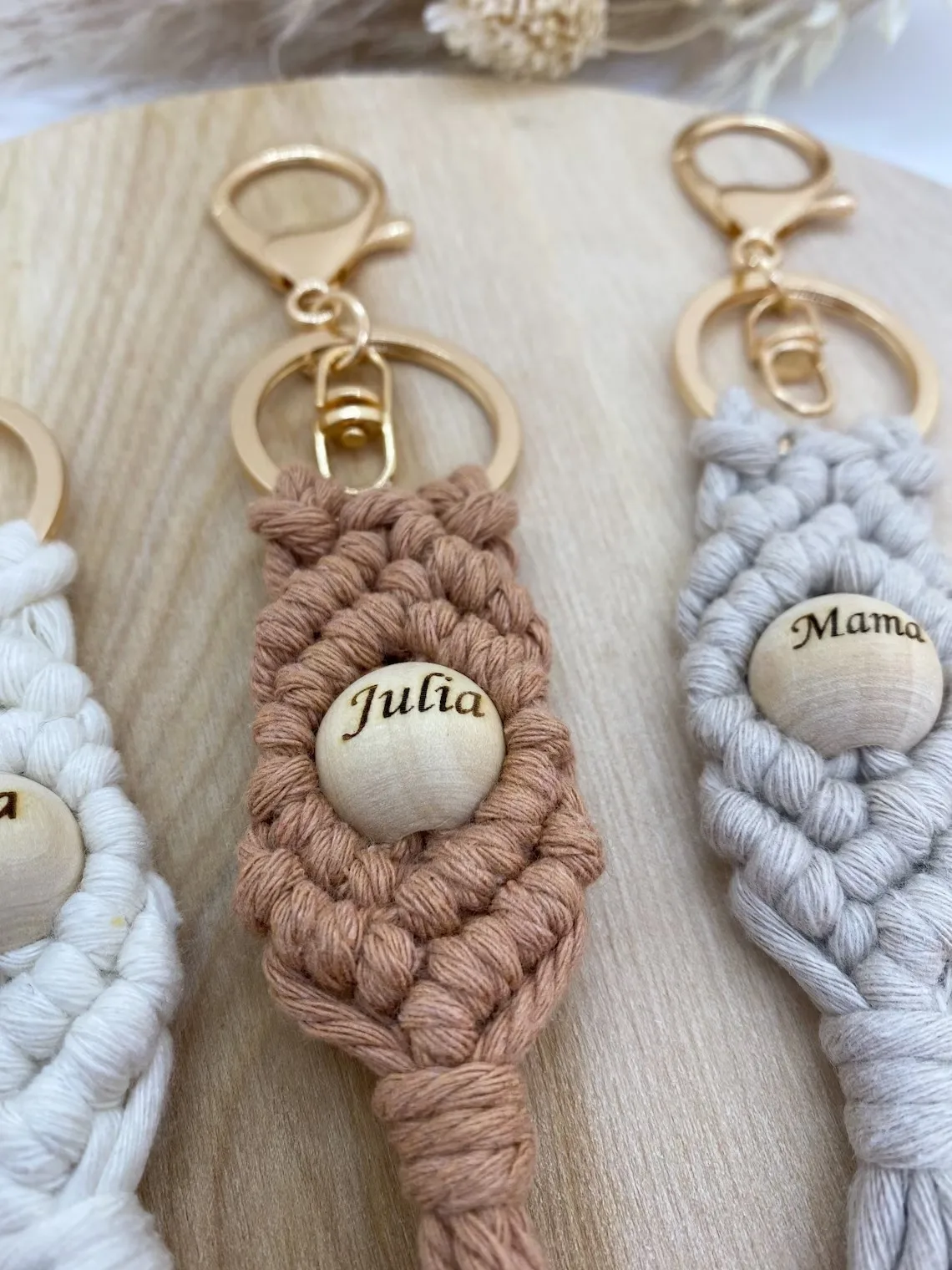 Macrame Keychain Personalized Custom Name Keychain Hand-woven Keychain ...