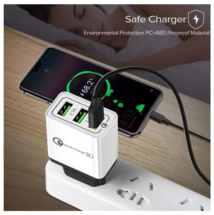 3 Ports Fast Charger QC 3.0 USB Charger for Cell Phone Fast Charger QC3 ...