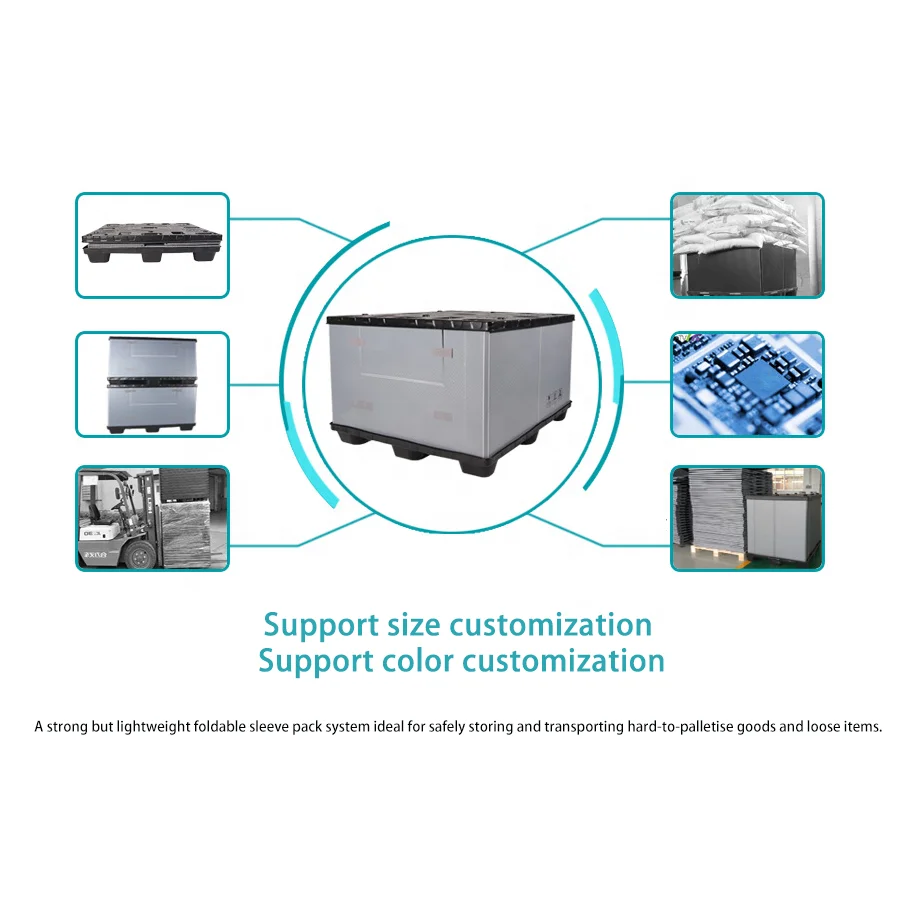 Turnover Folding Box Pallet Storage 80x120 Foldable Plastic Pallet ...
