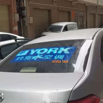 Car Rear Window Advertising P2.6 Glass Transparent Full Color Taxi Led ...