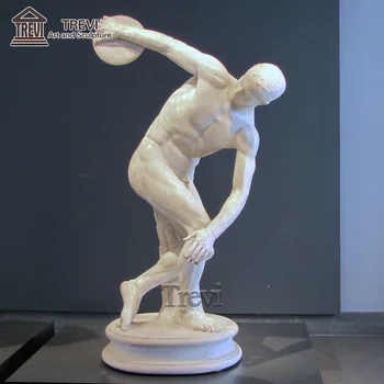 White Marble Carved Classic Greek Athlete Sculpture Discobolus Marble ...