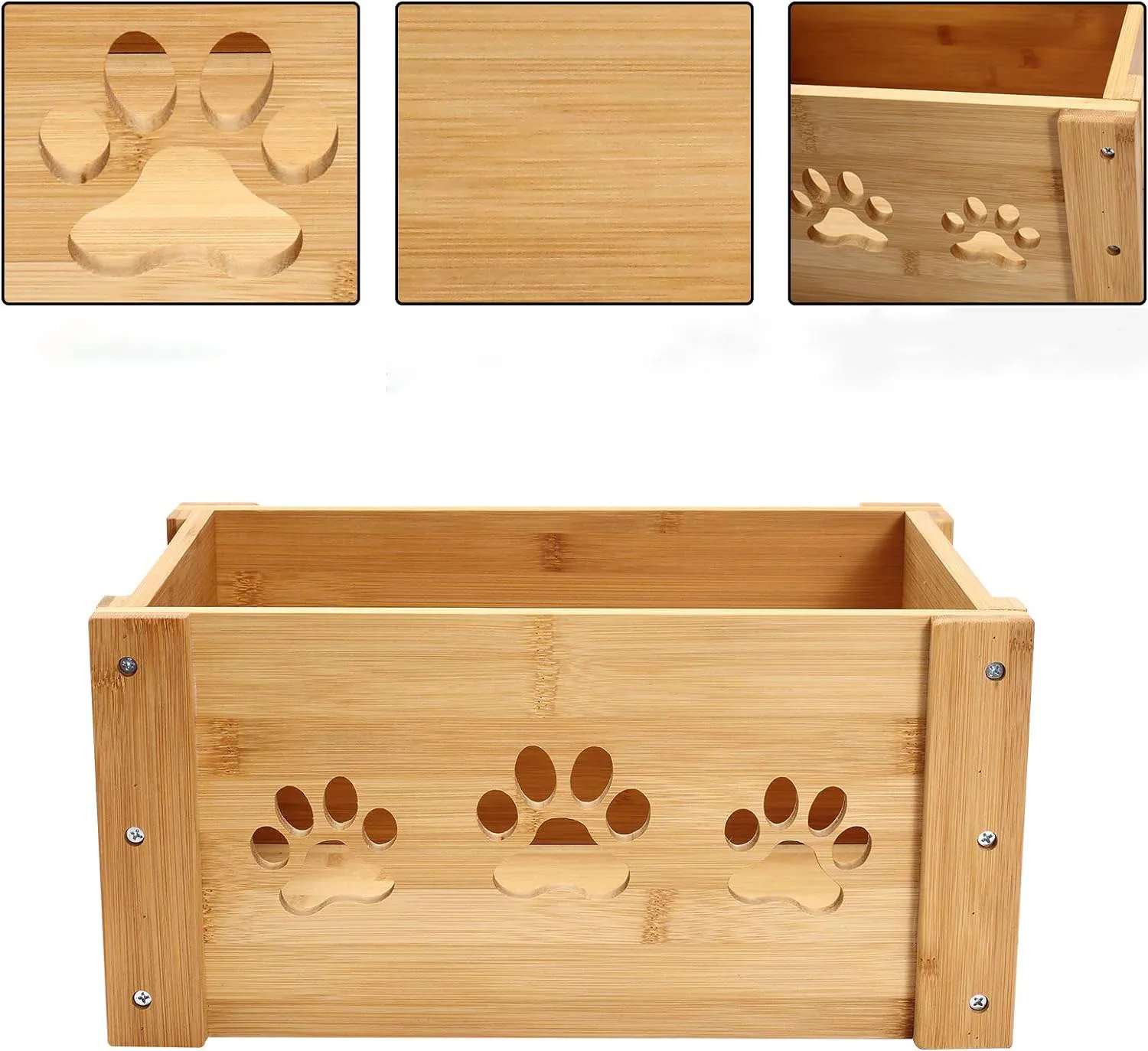 Wooden Dog Toy Box, Pet Food Box Wooden Storage Box, Suitable for ...
