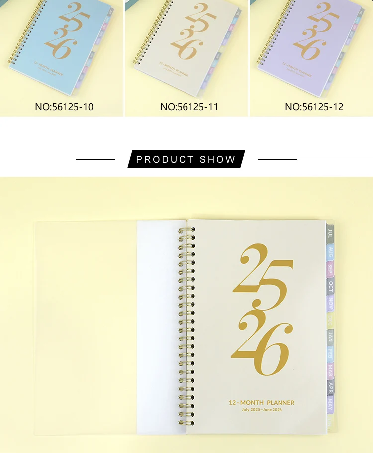 Customized Printing Yearly PVC Spiral Paper Planner Diary Journal ...