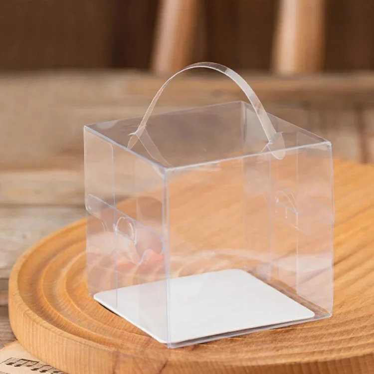Transparent Portable Packaging Box 6-inch Square Pastry Puff Packaging ...