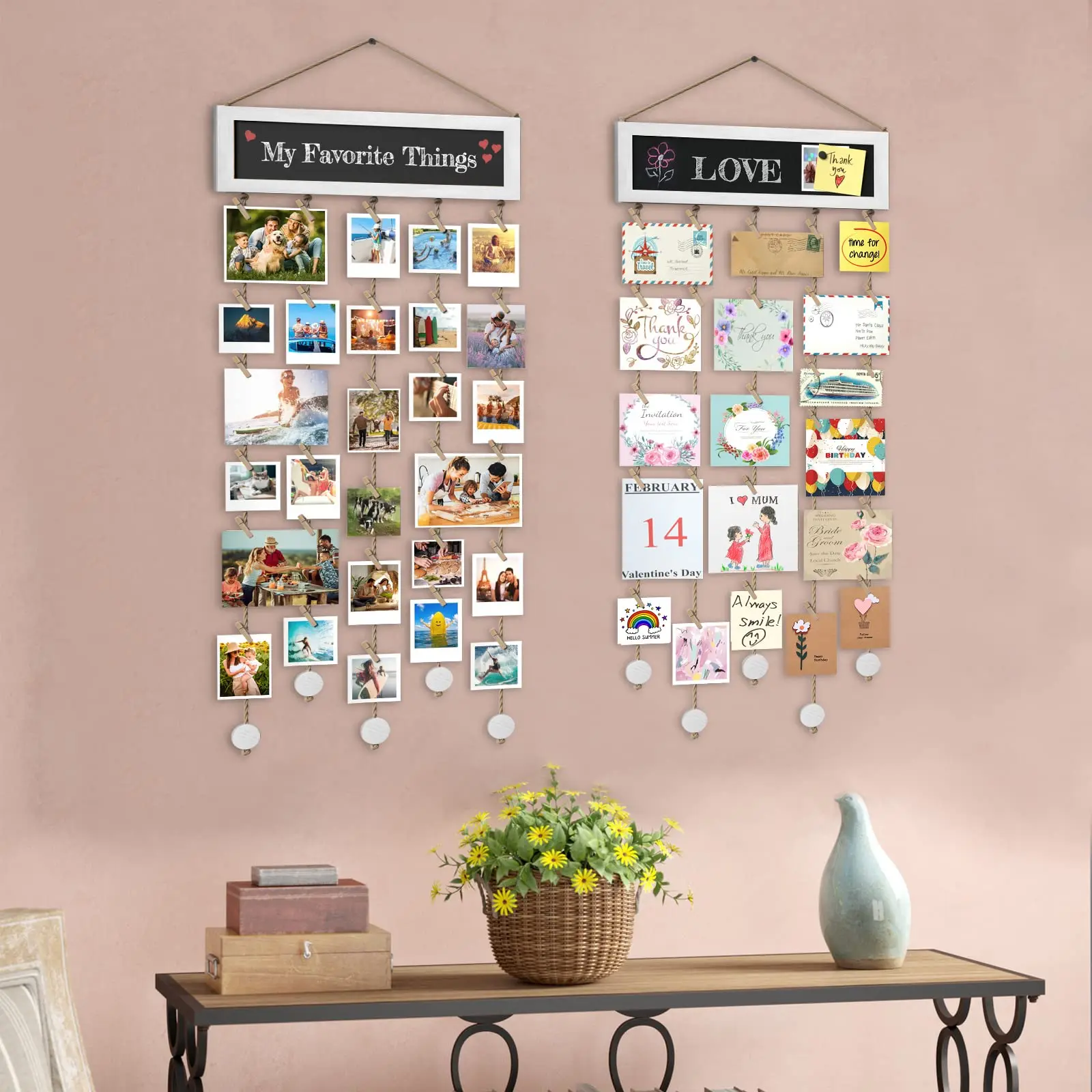 Picture Frames Photo Hanging Display Board Wood Rustic Frames Wall ...