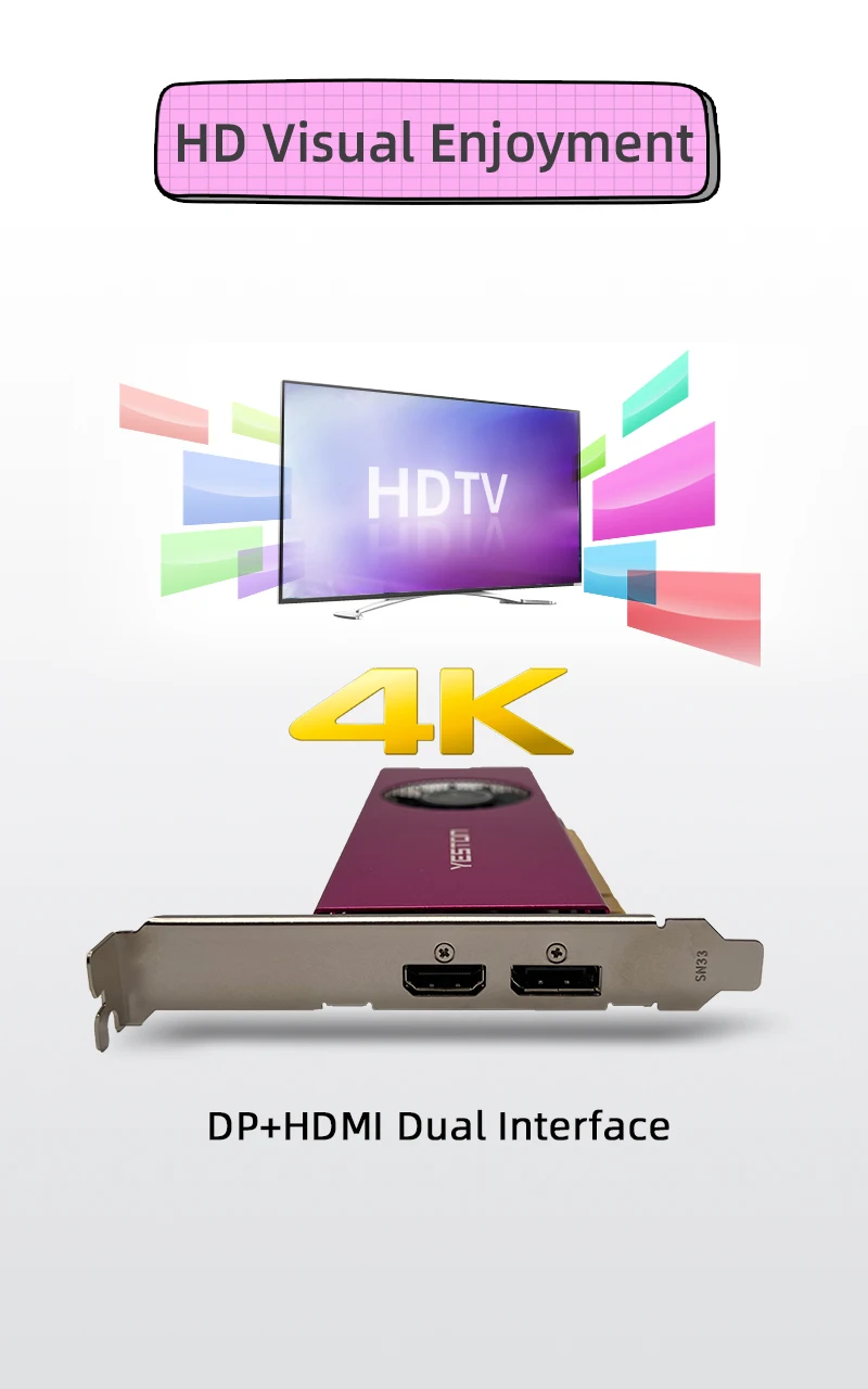 Yeston GeForce RTX 3050 6GB GDDR6 LP Desktop PC Video Gaming Graphics ...