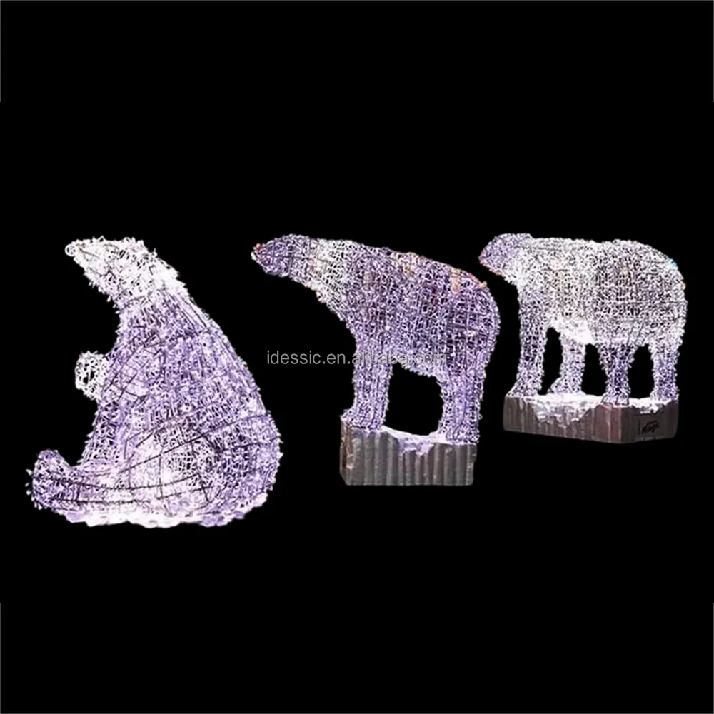 Outdoor 3d Led Lighted Polar Bear Illuminated Animal Sculpture - Buy ...