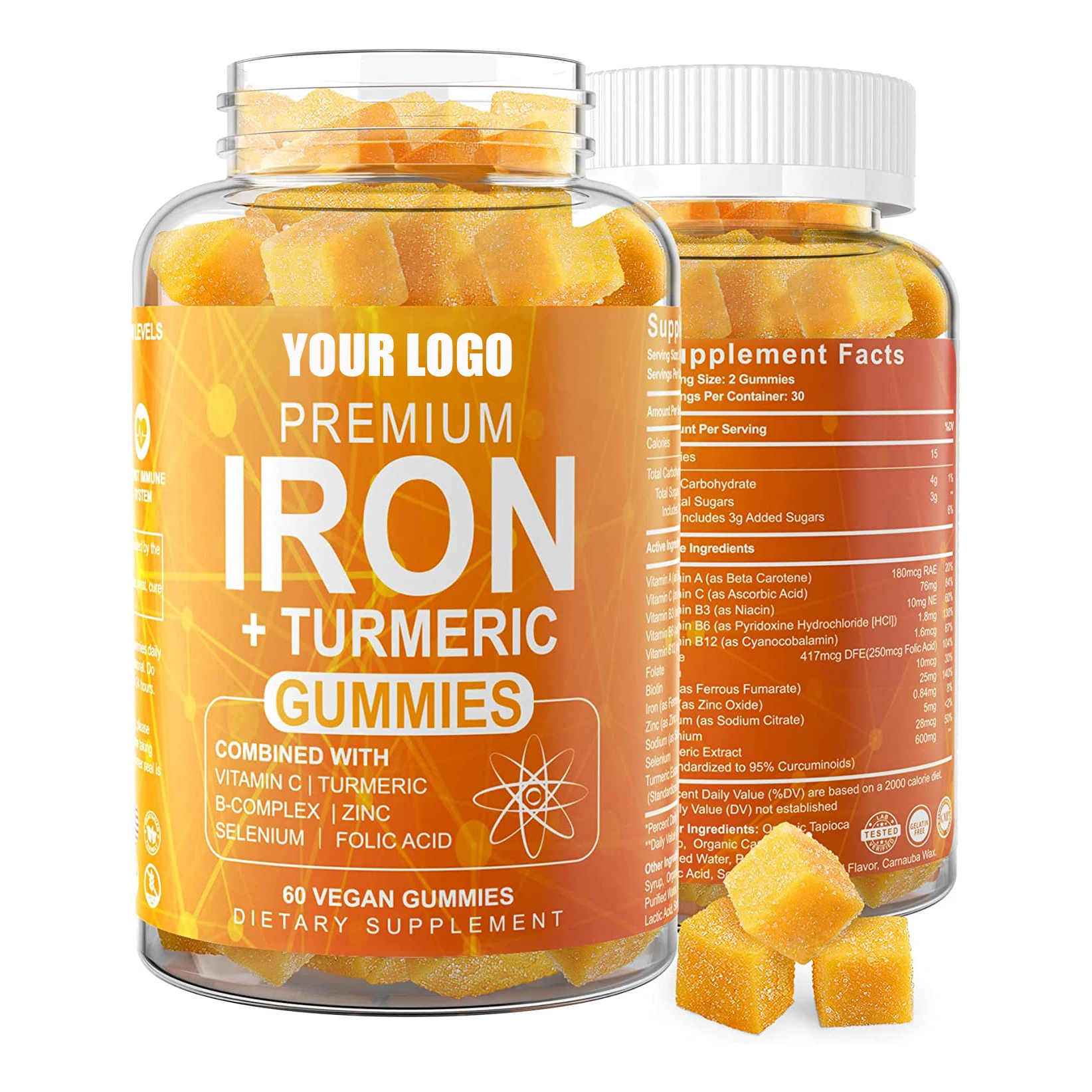 70% Carbonyl Iron Gummies With Vitamin C And B Complex Turmeric ...