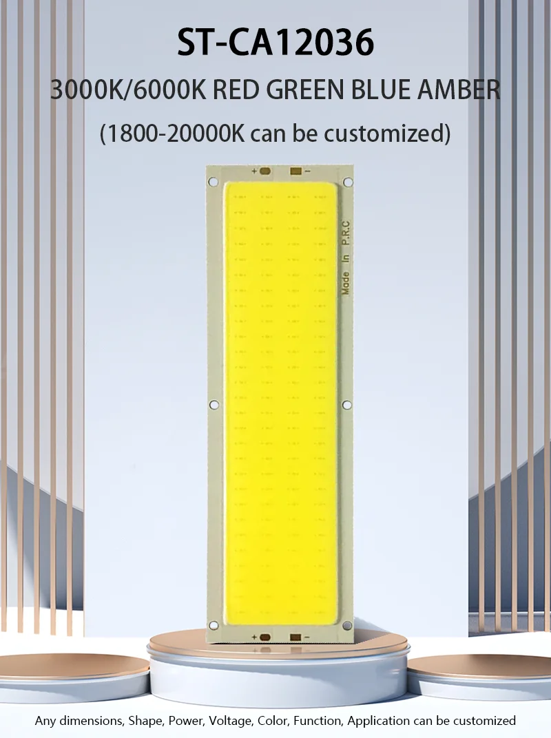 High Efficiency 130lm/w 12v Cob Led Chip Lights 18w 28w 120*36mm Warm ...