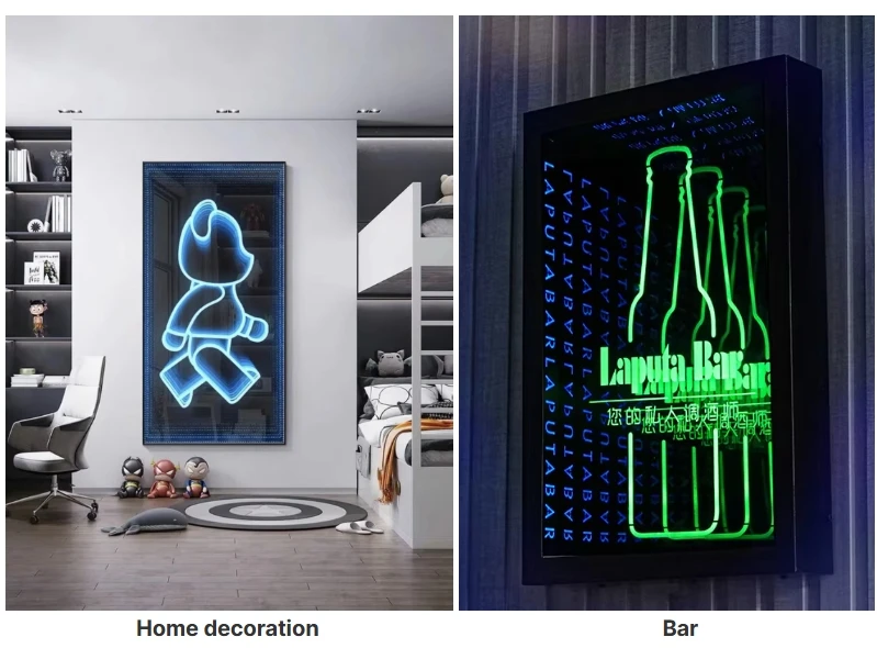 60*60CM Abyss Mirror Thousand-layer Mirror Customized Light Box Bar KTV ...