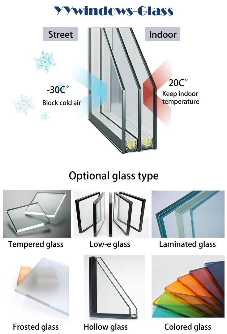 Miami-dade Approved NFRC Tempered Glass Aluminium Doors