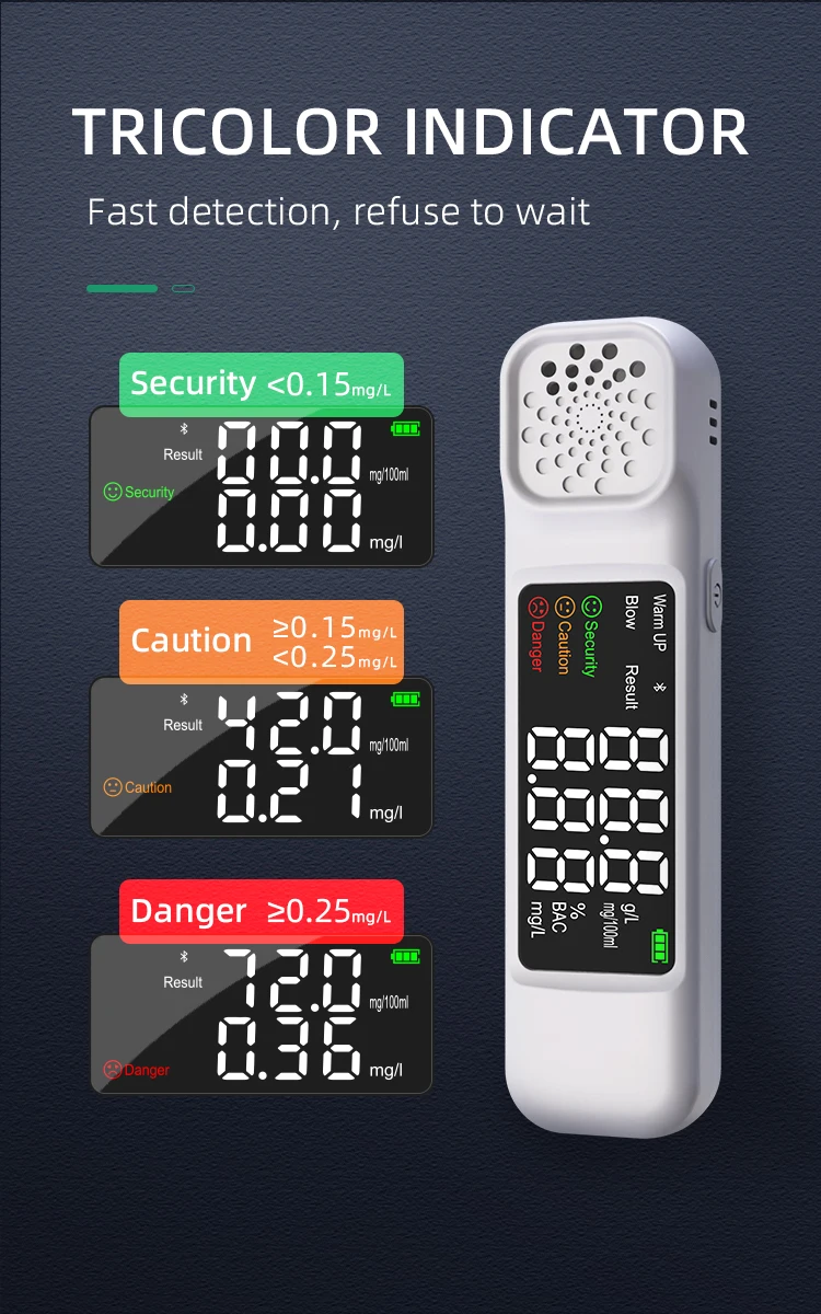 Smart Portable Breath Alcohol Tester Monitor Alcohol Breathalyzer ...