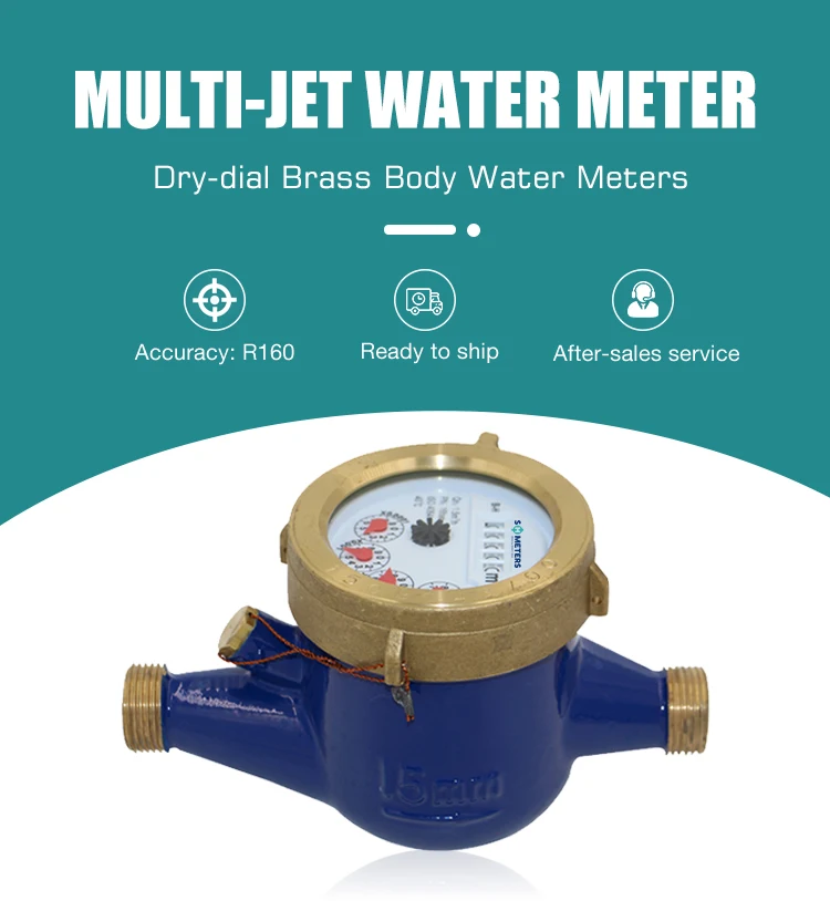 Dn15 Brass Rotary Vane Multi Jet Cold Water Meter With High Quality ...
