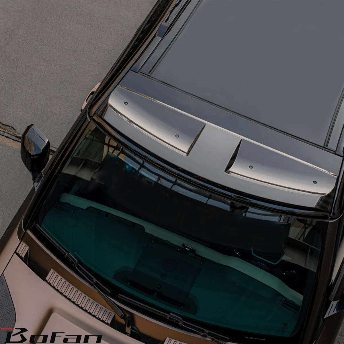 Car Interior Accessories Carbon Fiber Rock Style Roof Spoiler Lamp Led ...