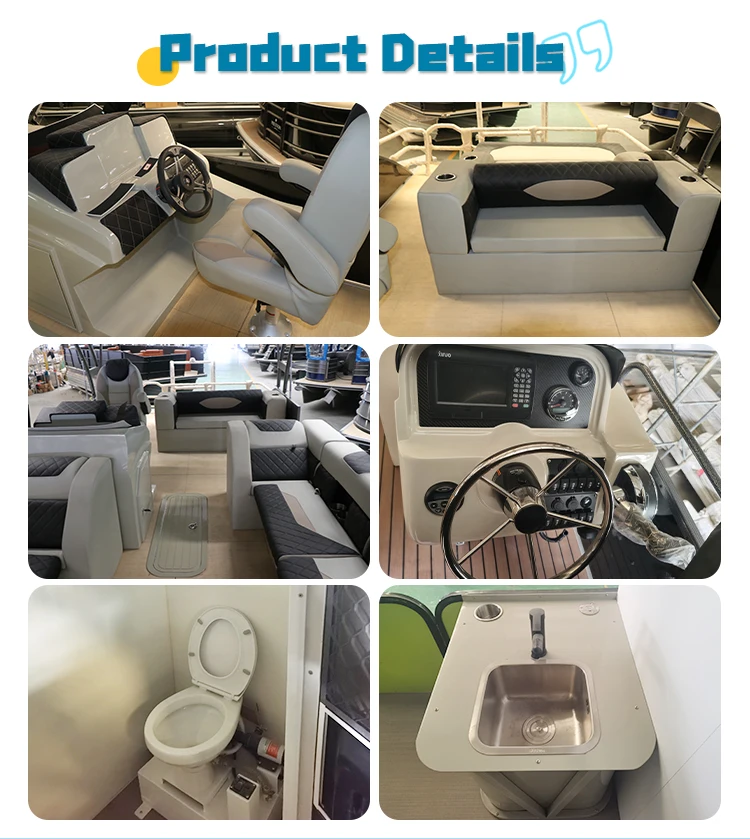 Luxury Pontoon Boat with Motor and Toilet - YD Tritoon