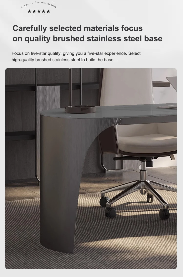 Modern Simple Italian Light Luxury Family Office Sintered Stone Boss ...