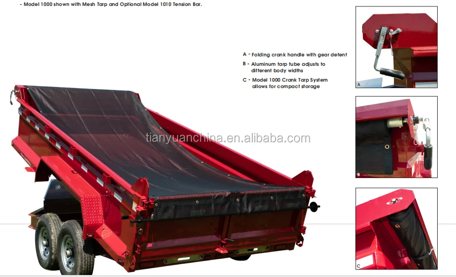 Manual Dump Truck&Trailer Tarp System for Dump Truck Manual Hand Crank ...