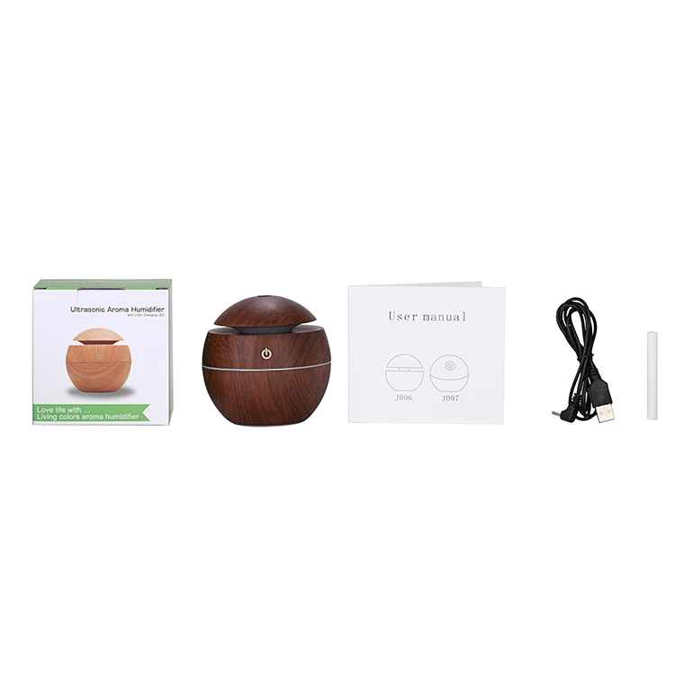 Household Mini Wood-grain Humidificador Ultrasonic Aromatics Led Color ...