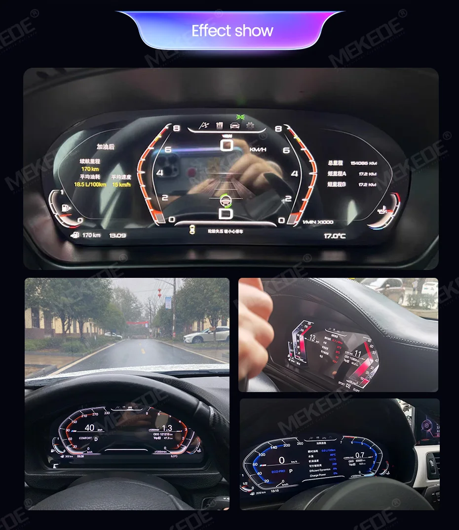LCD Digital Speedometer Dashboard Cluster for BMW GT F07/F10/F11/F18 ...