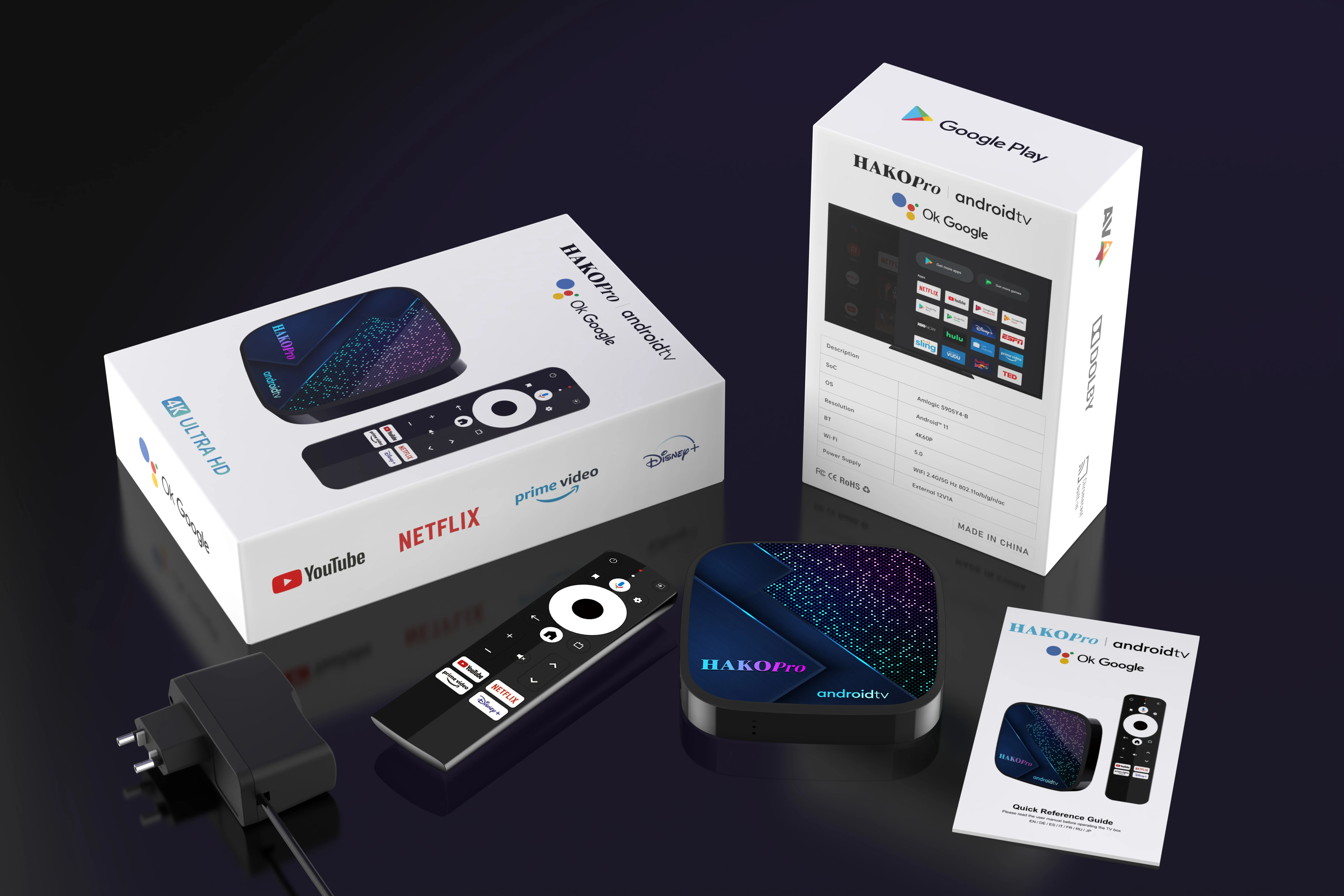 Hakopro S905y4-b 4k Android 11.0 Tv Box Quad Core Bt5.0 Smart Android ...