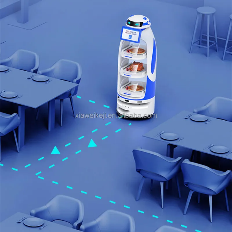 Metax Top Selling Smart Delivery Robot / Robot Waiter For Restaurant / Robots Humanoids Smart ...
