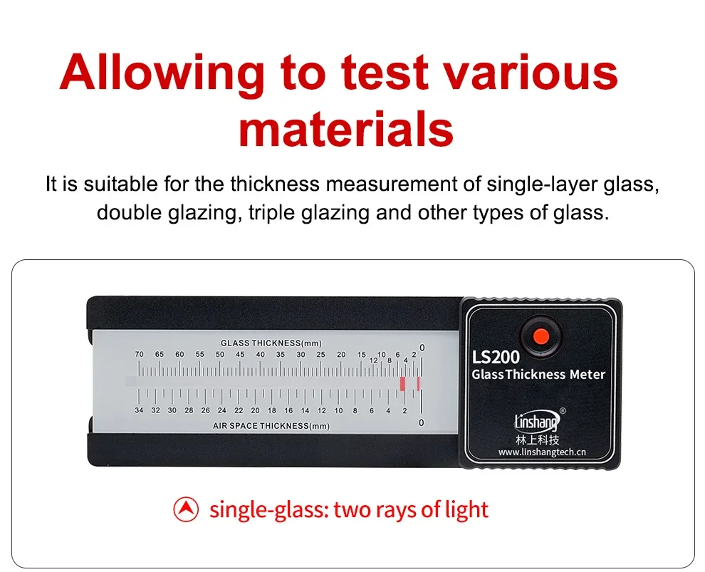 One-side Measurement Double Glazing Laser Glass Thickness Meter Hollow ...