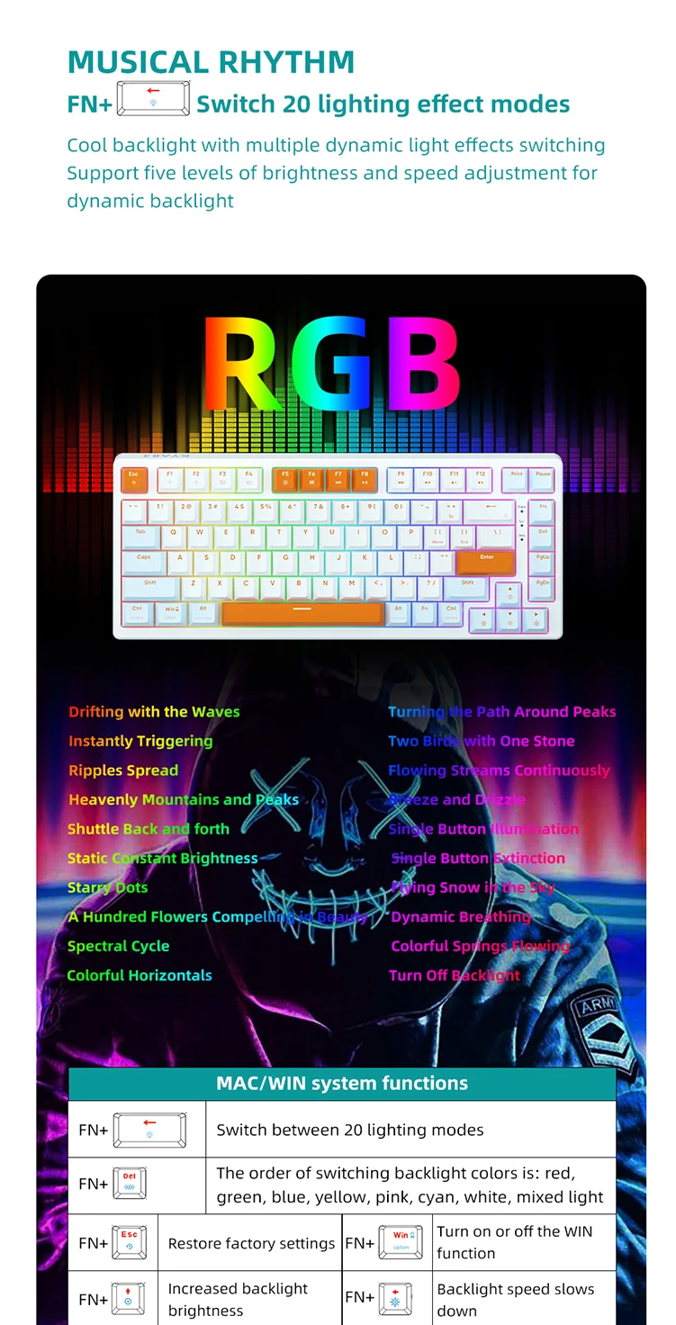 Kay 83 Mini Mechanical Keyboard Technology Gaming Keyboard Wholesale ...