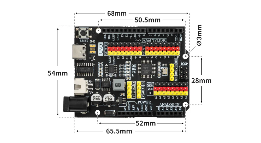 Uno R3 Development Board Atmega328 Programming Control Board Exp1 Expansion Board With Data ...