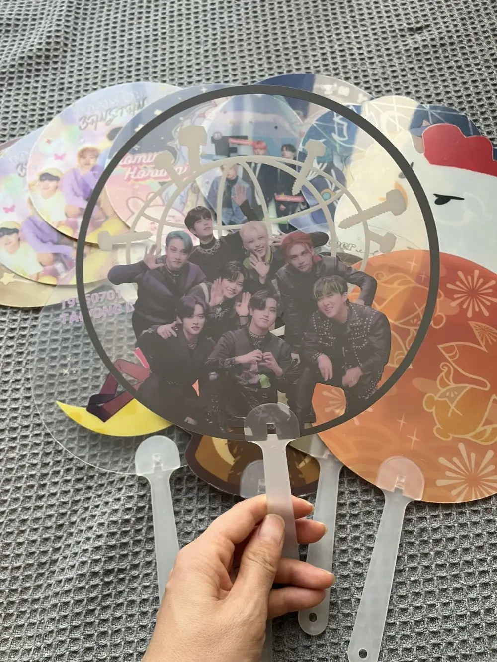 Korea Event Transparent PVC Hand Fan 28*18CM - Kpop Style