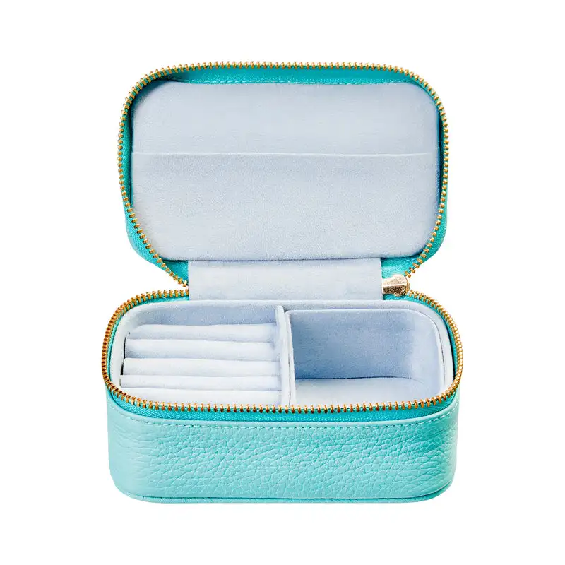 Portable Custom Zipped Small Travel Jewelry case Personalised Faux ...