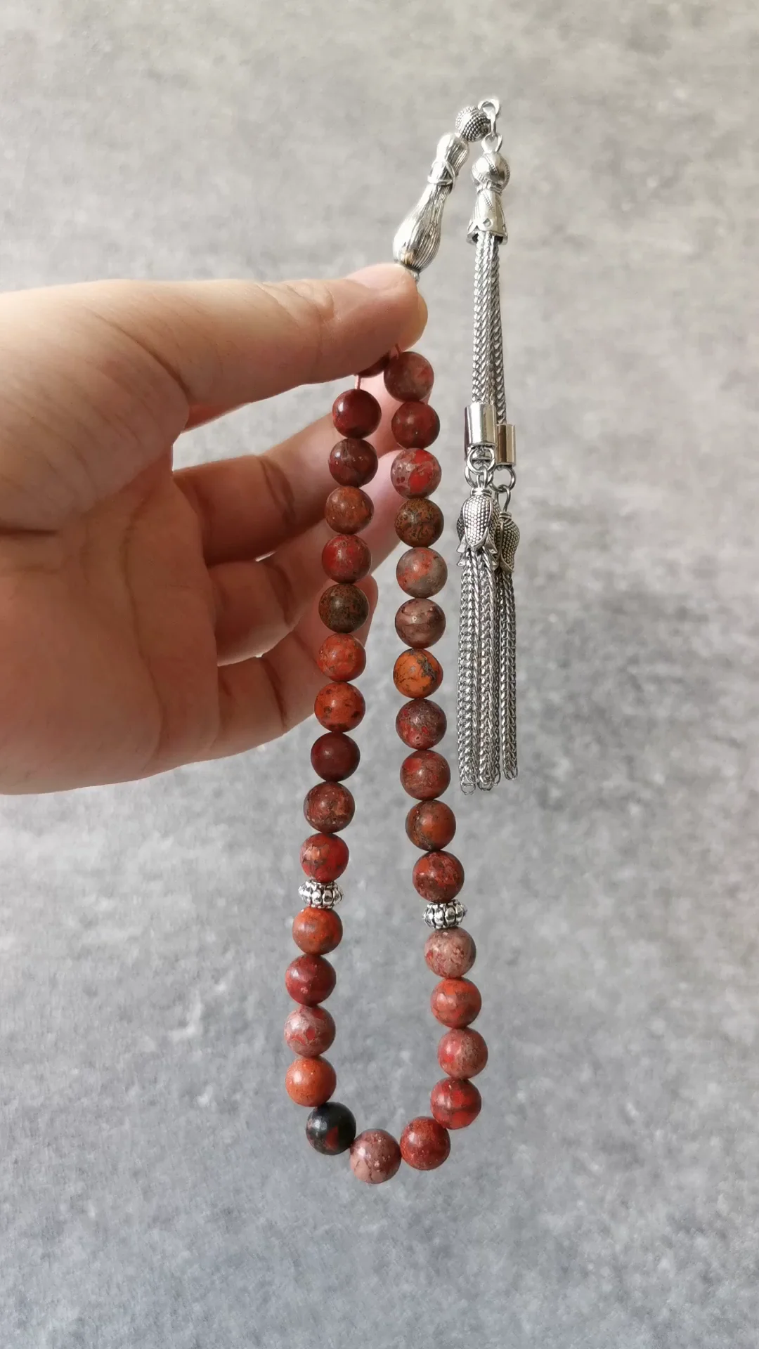Natural Stone Misbaha Orange Turquoise Islamic Rosary Arab Accessories ...