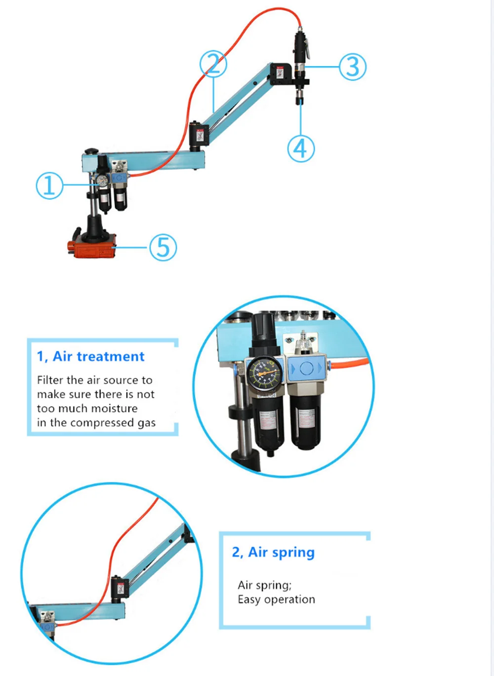 Automatic Tapping Machine Flexible Tapping Arms 3/8" Vertical Type ...