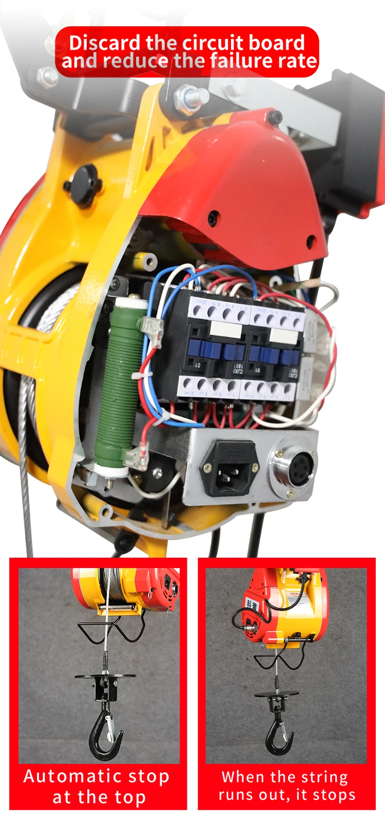 300kg 500kg Electrical Hoist 220v Mini Electric Cable Pulling Machine ...