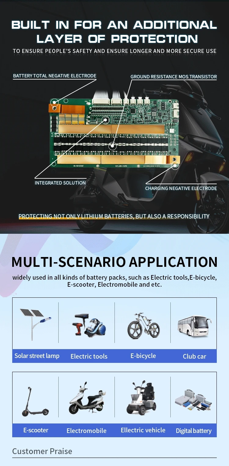 Kls 18650 Battery Management System Lifepo4 80a 100a 120a 150a Bms 24s ...