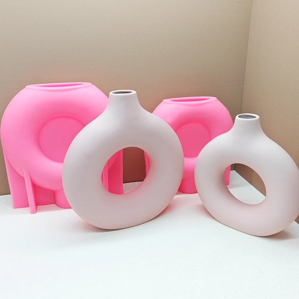 DIY Modern Boho Decor Ceramic Vase Round Pampas Flower Vases mold ...