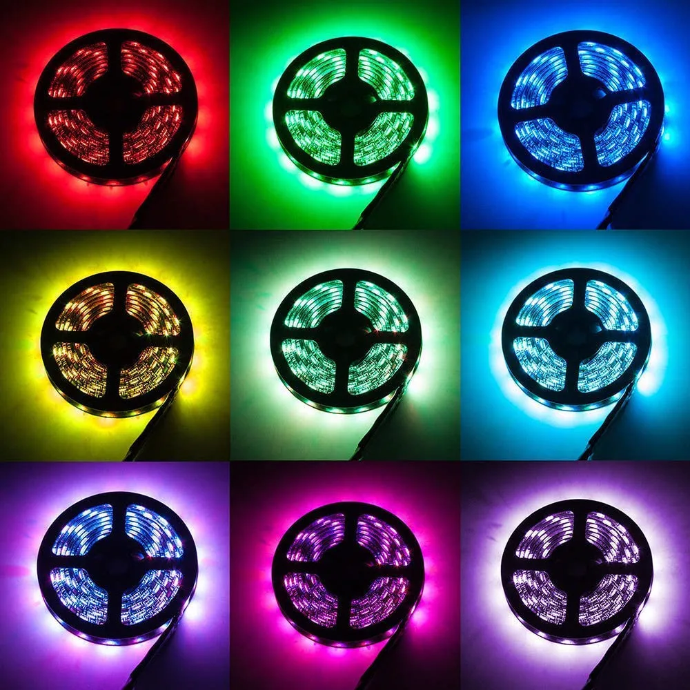 Waterproof Battery Powered LED Strip Lights 5050 RGB 1M 2M 3M 4M 5V 6V ...