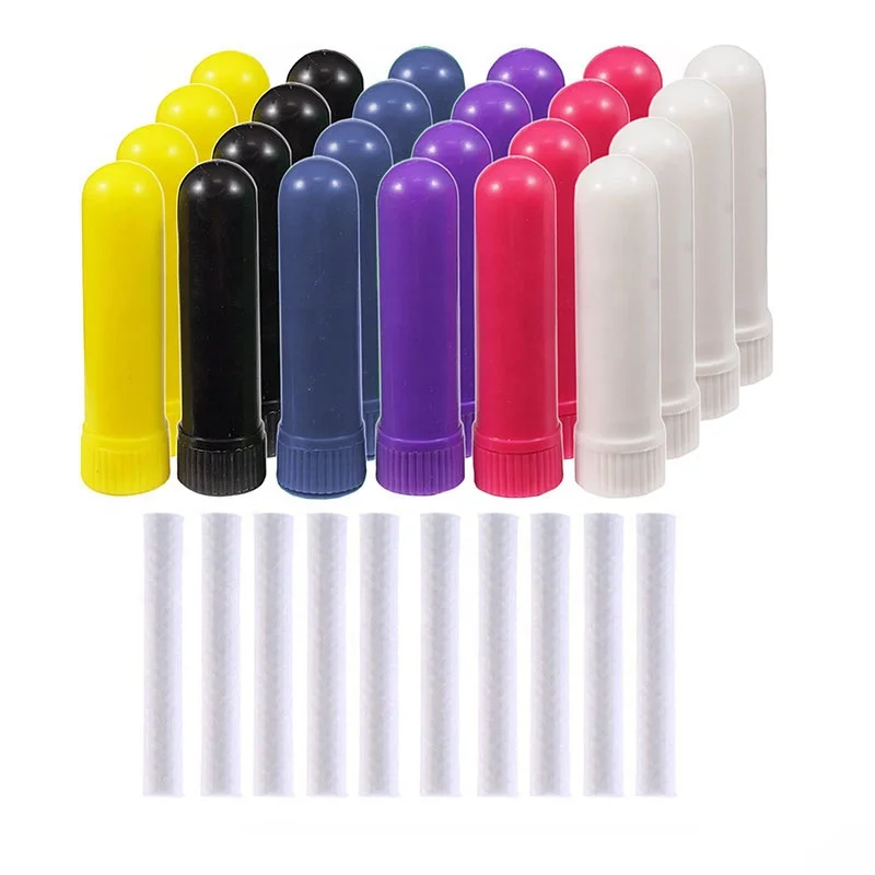 Custom 10 Colors Plastic Blank Nasal Inhaler Sticks With Cotton Wicks ...
