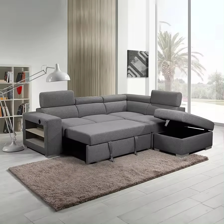 Multi-functional Tufted Back Modular Sofa Bed with Storage