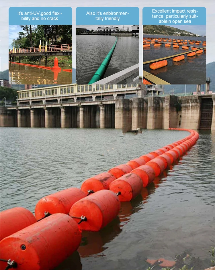 Surface Waste Interception Marine Plastic Floating Barrier Polyethylene ...