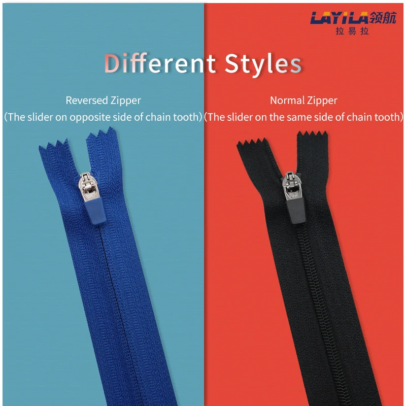 Multi-color Customized #3 Nylon Coil Reverse Pouch Mini Zipper For Pant ...