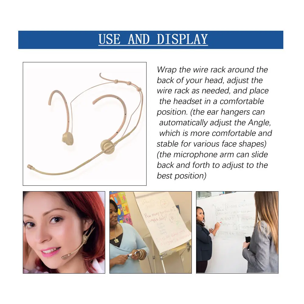 Portable Wired Headset Microphone for Teaching & Singing