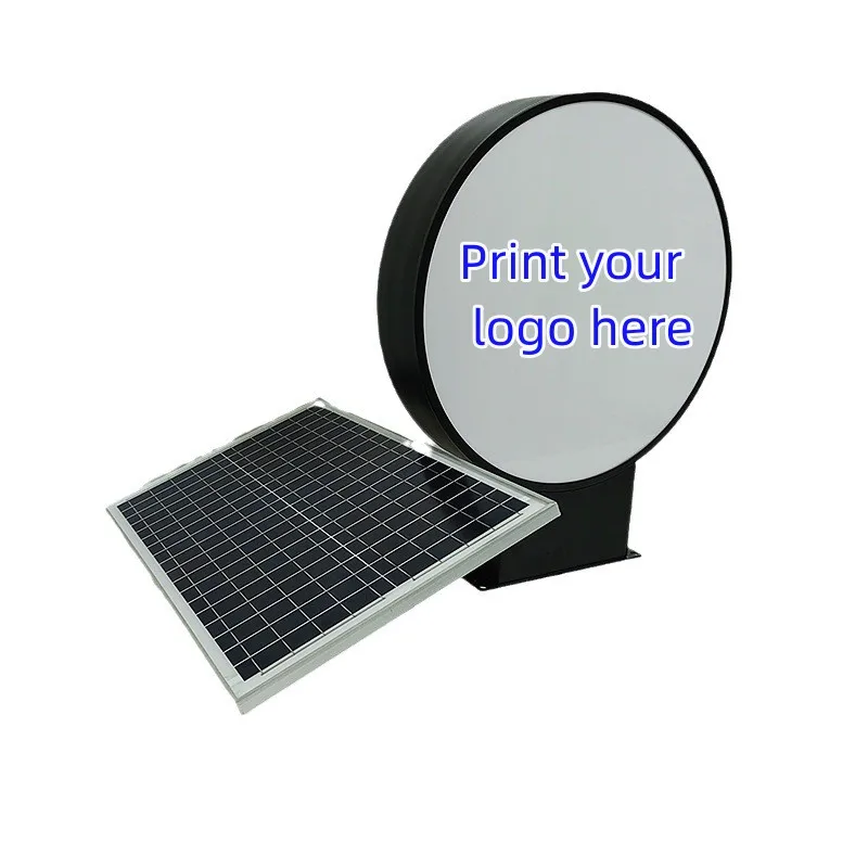 Outdoor Roadside Round Light Box Hanging Solar Power Advertising Light ...