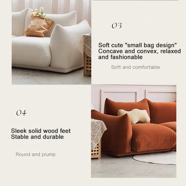 Customized Italian Marenco Style Sponge Sofa Set for Living Room