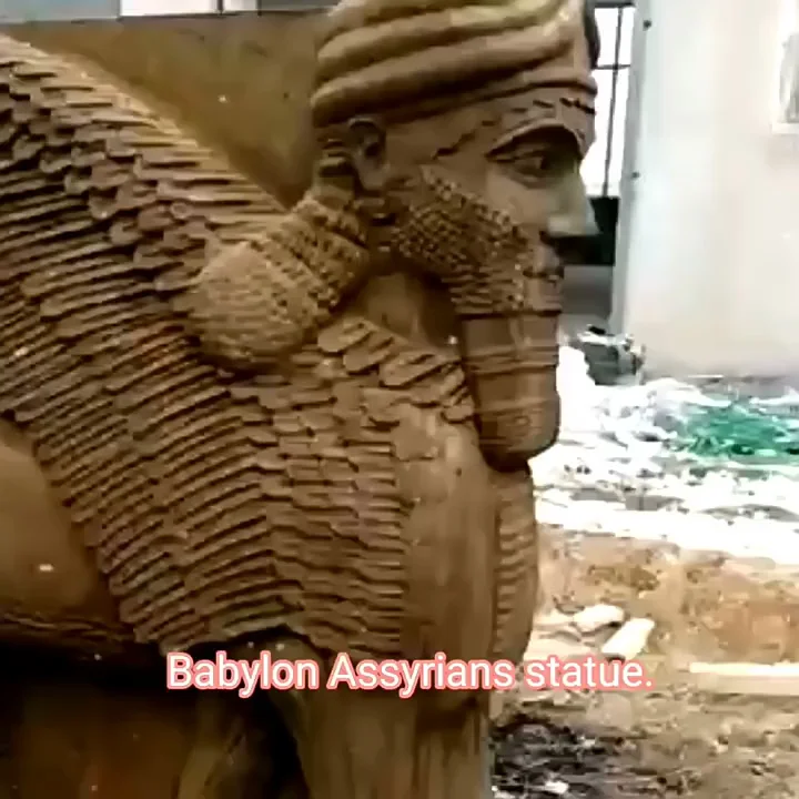 Natural Marble Stone Babylon Assyrians Statues Sculpture,Assyrian Bull ...