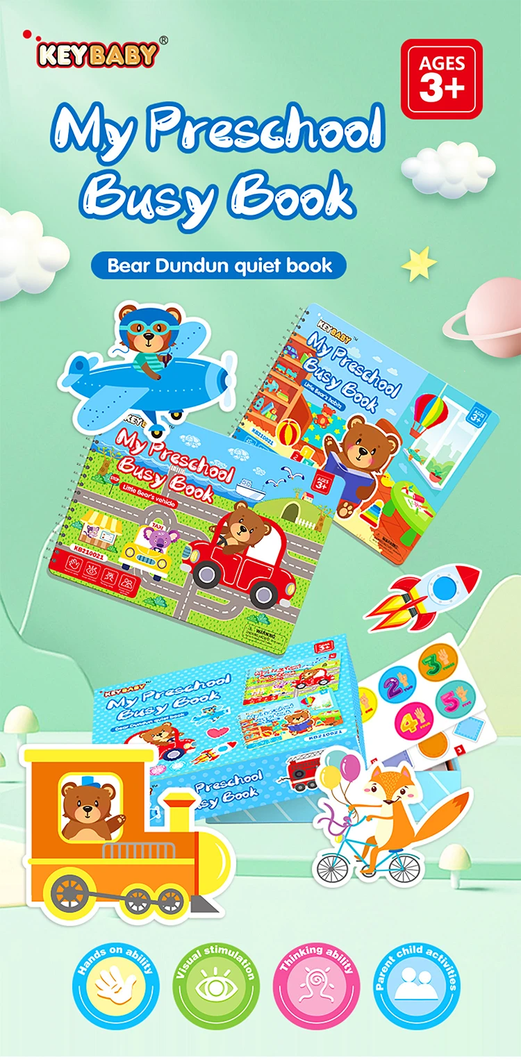 Keybaby My Preschool Busy Board Book Activity Learning Quiet Busy Book ...