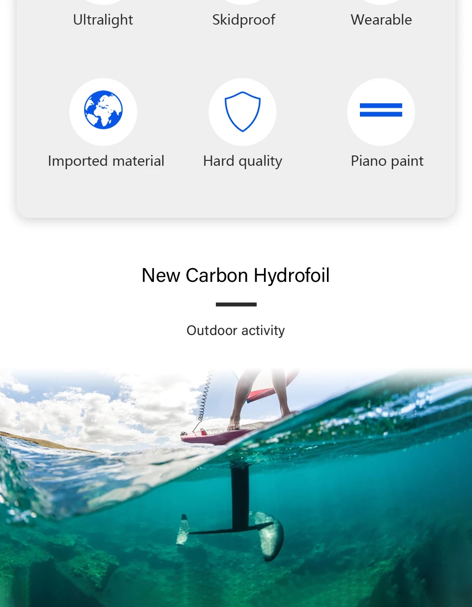 3K Carbon Fiber Hydrofoil Set - Durable & Light Kitwing